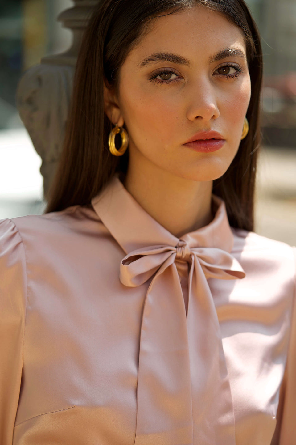 Long-Sleeve Silk Chloe Blouse – Gaâla