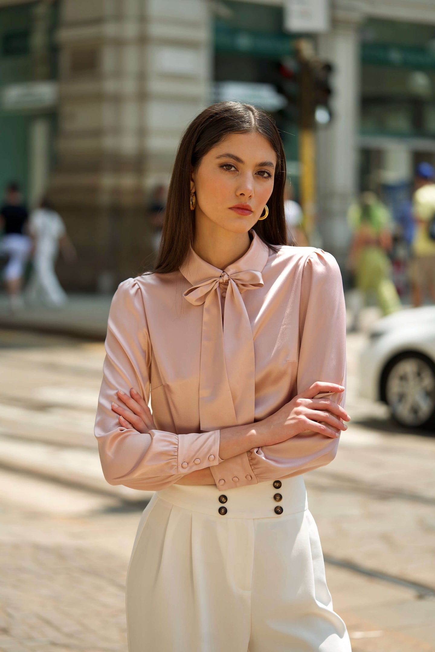 Long-Sleeve Silk Blouse Chloe – GAÂLA – Gaâla