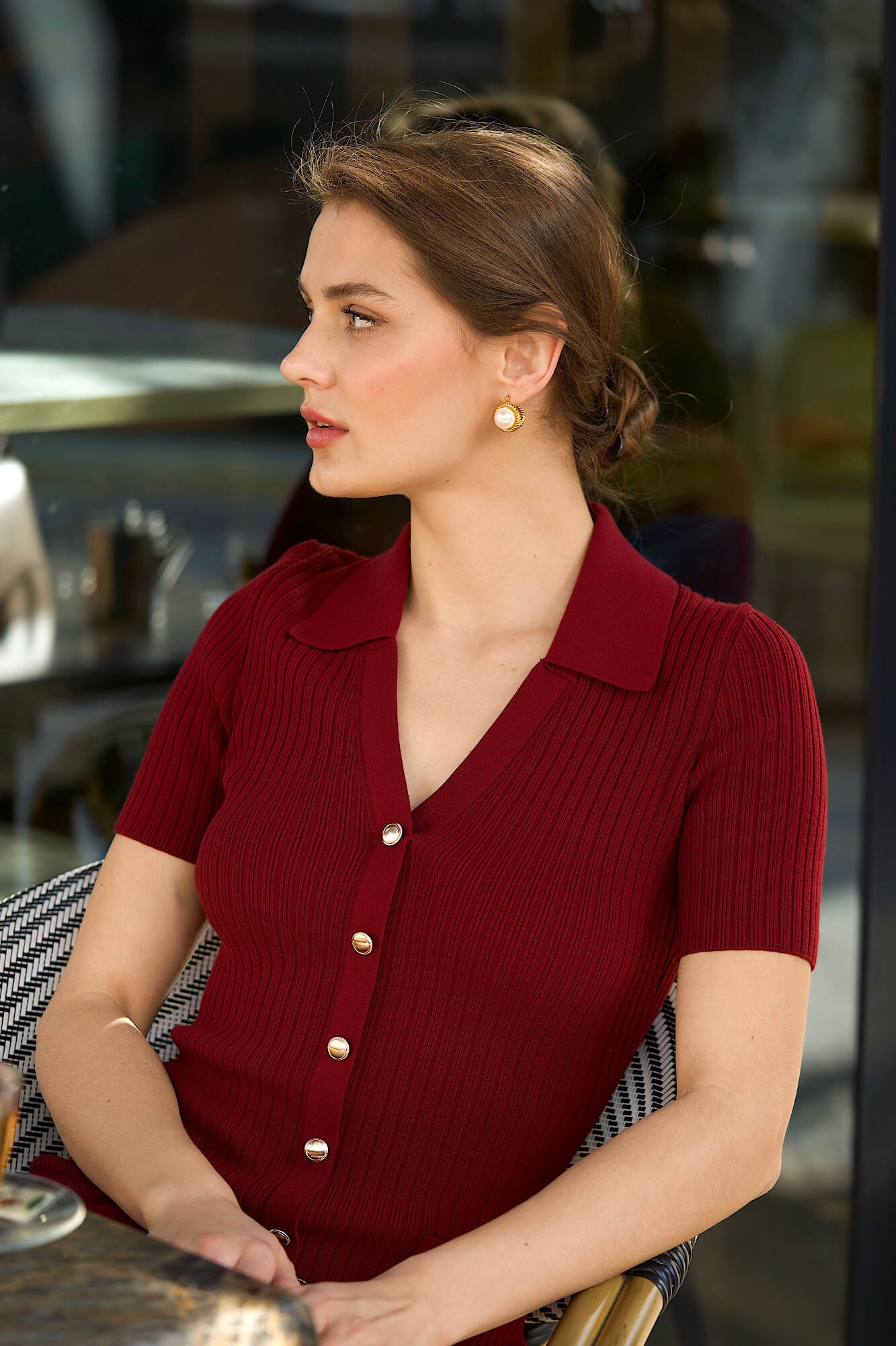 Gold-plated Pearl Cabochon Earrings Agathe – Gaâla